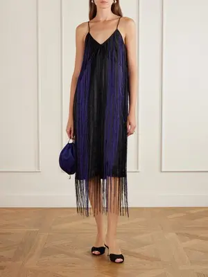 Sharon Wauchob Katia Fringed Midi Dress - Black