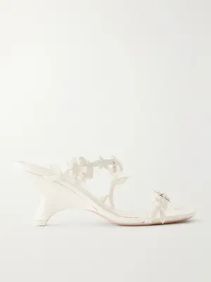 Simkhai Willow Floral-appliquéd Leather Sandals - Neutrals