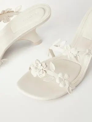 Simkhai Willow Floral-appliquéd Leather Sandals - Neutrals