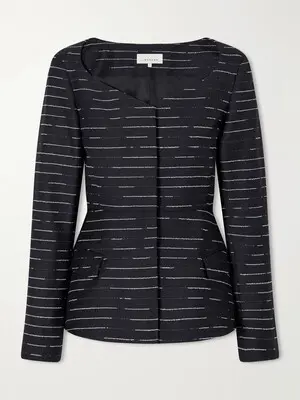 LIBEROWE Charlotte Striped Wool-gabardine Blouse
