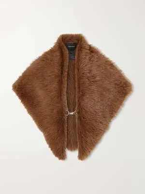Simone Rocha Plush Scarf - Dark Brown