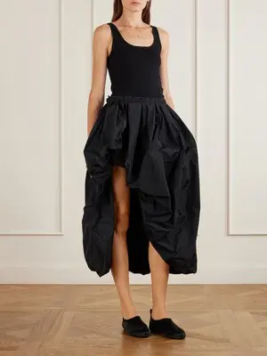 JIL SANDER Elbe Rubber-trimmed Satin Flats