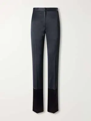 Sharon Wauchob Sue Paneled Satin Straight-leg Pants