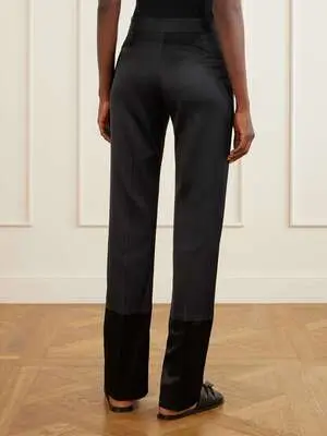 Sharon Wauchob Sue Paneled Satin Straight-leg Pants