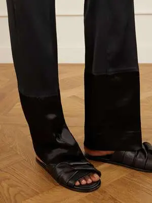 Sharon Wauchob Sue Paneled Satin Straight-leg Pants