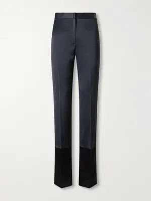 Sharon Wauchob Paneled Satin Straight-leg Pants - Black