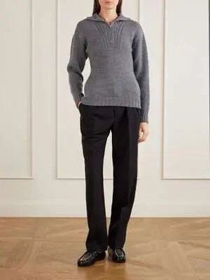 JIL SANDER Hood Studded Leather Loafers