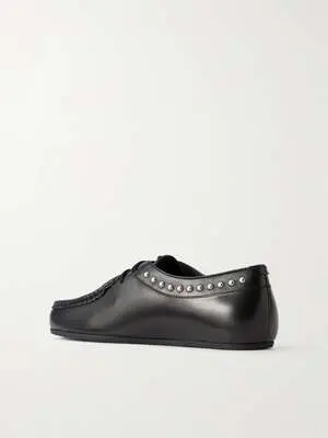 JIL SANDER Hood Studded Leather Loafers