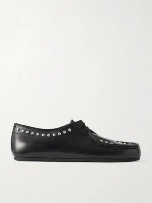 JIL SANDER Studded Leather Loafers - Black