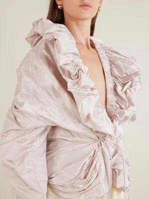 Sharon Wauchob Gathered Silk Duchess-satin Blouse