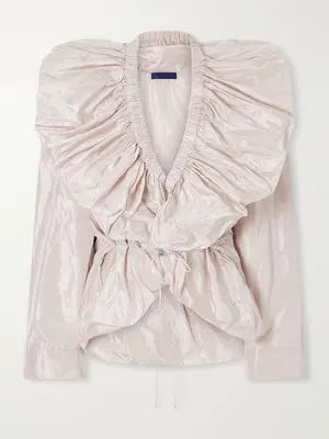 Sharon Wauchob Gathered Silk Duchess-satin Blouse - Pink