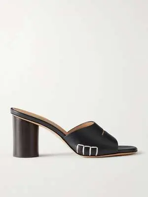 JW Anderson Loafer Leather Sandals - Black