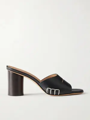 JW Anderson Leather Heeled Mules - Black