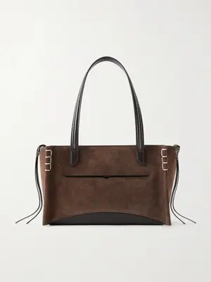 JW Anderson Leather-trimmed Suede Tote - Brown