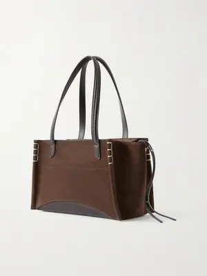 JW Anderson Leather-trimmed Suede Tote - Brown