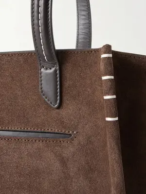 JW Anderson Leather-trimmed Suede Tote - Brown