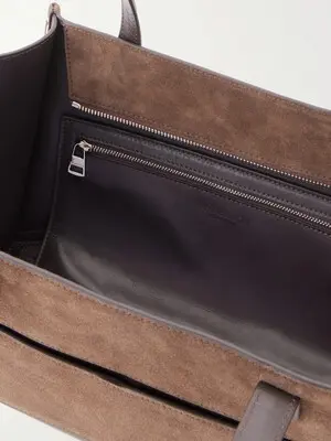 JW Anderson Leather-trimmed Suede Tote - Brown