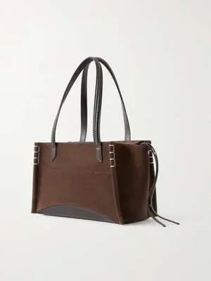 JW Anderson Loafer Leather-trimmed Suede Tote