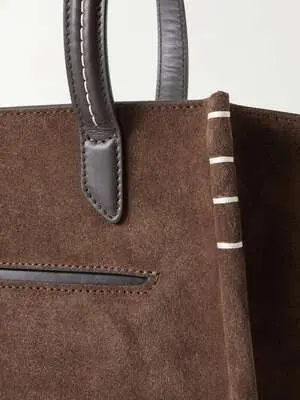 JW Anderson Loafer Leather-trimmed Suede Tote