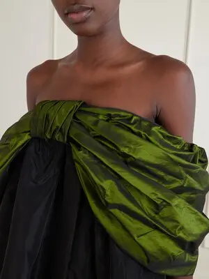Simone Rocha Gathered Taffeta Bow Blouse