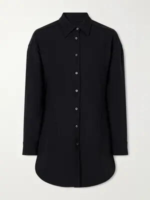 JIL SANDER Wool-blend Twill Shirt - Black