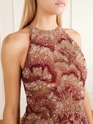 CLIO PEPPIATT Beaded Sequin-embellished Mini Dress With Fringe