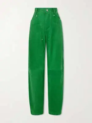 Bottega Veneta Suede Straight-leg Pants - Green