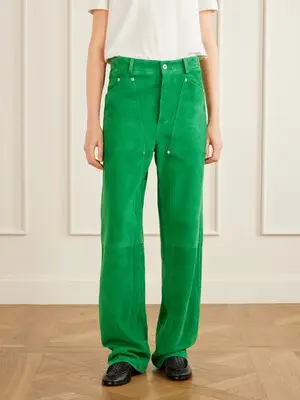 Bottega Veneta Paneled Suede Straight-leg Pants