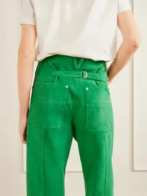 Bottega Veneta Paneled Suede Straight-leg Pants