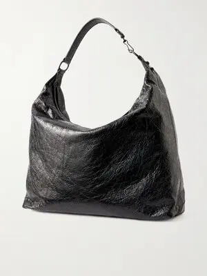 Balenciaga Le City Medium Crinkled Leather Shoulder Bag