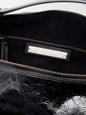 Balenciaga Le City Medium Crinkled Leather Shoulder Bag