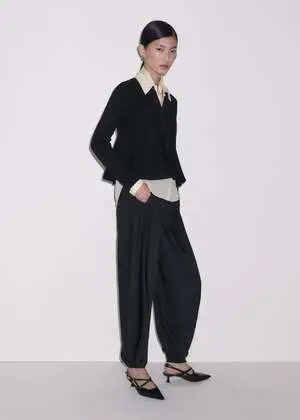 ME+EM Wool Stretch Button Through Swing Cardigan