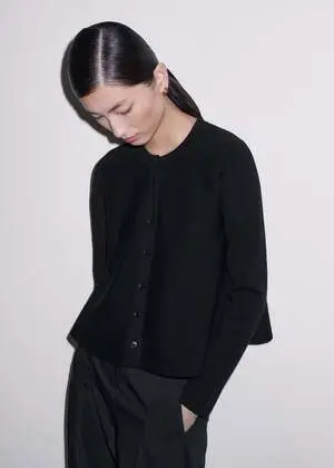 ME+EM Wool Stretch Button Through Swing Cardigan