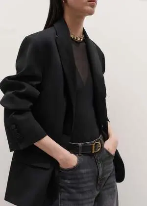 ME+EM Oversized Tuxedo Jacket With Shawl Lapel - Black