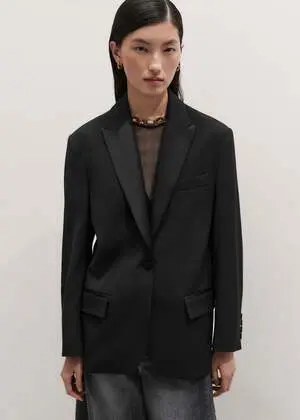 ME+EM Oversized Tuxedo Jacket With Shawl Lapel