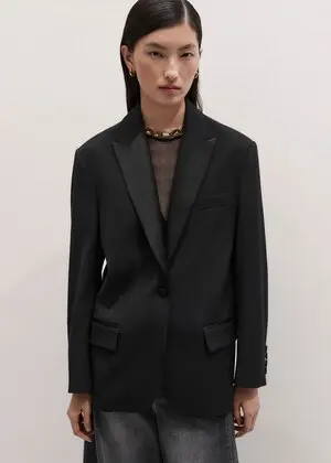 ME+EM Oversized Tuxedo Jacket With Shawl Lapel