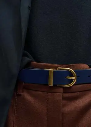 ME+EM 30mm Classic Round Reversible Belt Navy-pecan