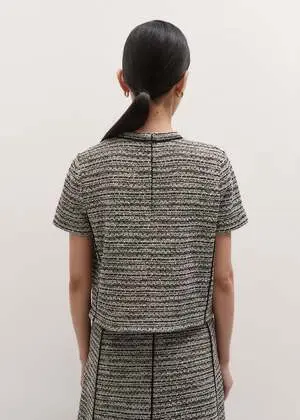 ME+EM Textured Tweed Cropped Tee