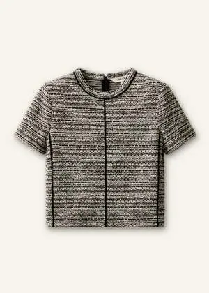 ME+EM Textured Tweed Cropped Tee