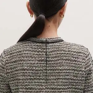 ME+EM Textured Tweed Cropped Tee