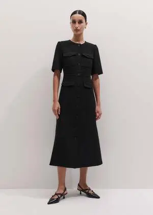 ME+EM Button Front Maxi Shift Dress