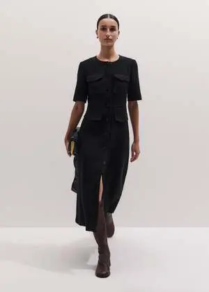 ME+EM Button Front Maxi Shift Dress