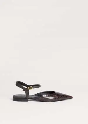 ME+EM Point Toe Flat - Chocolate Multi