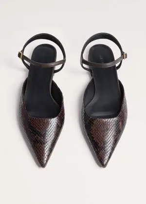 ME+EM Point Toe Flat - Chocolate Multi