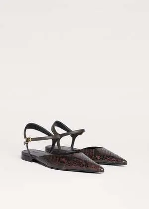ME+EM Point Toe Flat - Chocolate Multi
