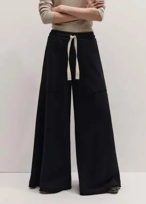 ME+EM Drawcord Sweatshirt Wide Leg Trousers - Black