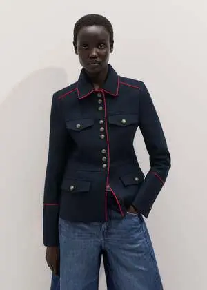 ME+EM Slim Fit Piped Utility Jacket