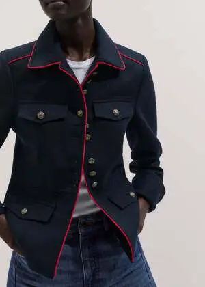 ME+EM Slim Fit Piped Utility Jacket