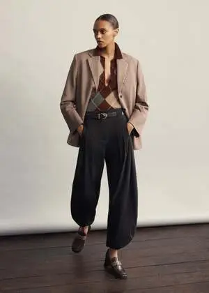 ME+EM Pleated Balloon Pant - Black