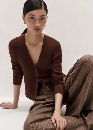 ME+EM Barely There V-neck Slim Cardigan